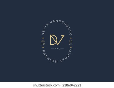 Minimalist Initial D V Letter Logo Stock Vector (Royalty Free ...