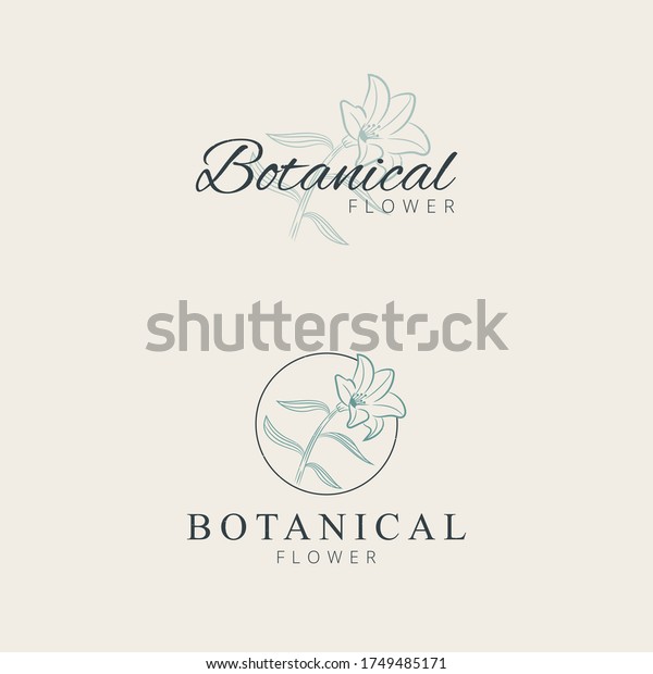 Minimalist Lily Flower Logo Design Hand Stock Vector (Royalty Free ... Minimalist Lily Flower Logo Design Hand Stock Vector (Royalty Free ...