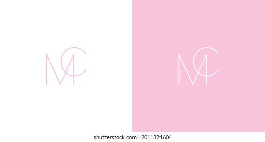 Minimalist Luxurious Initial Mc Lettering Logo Stock Vector (Royalty ...