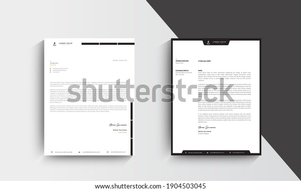 Minimalist Modern Letterhead Template Design Vector Stock Vector ...