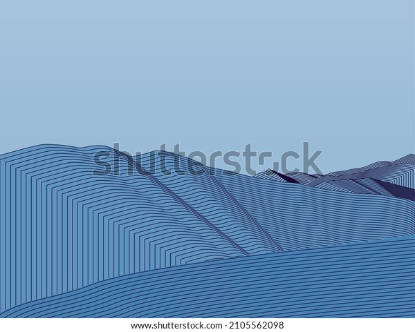 Minimalist Modern Mountain Line Abstract Mountain Stock Vector (Royalty ...