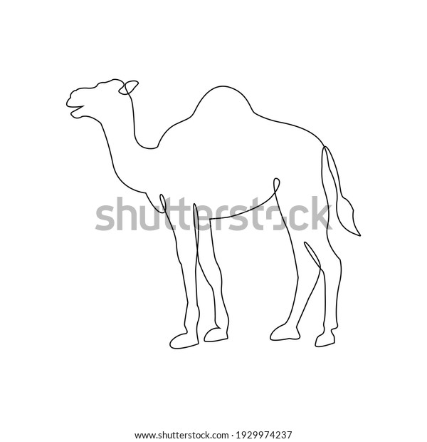 Minimalist One Line Camel Icon Line Stock Vector (Royalty Free) 1929974237