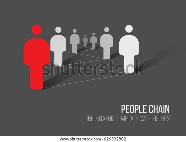 Minimalist People Network 3d Diagram Template Stock Vector (Royalty ...
