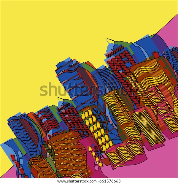 Minimalist Pop Art Town Texture Vector Stock Vector (Royalty Free ...
