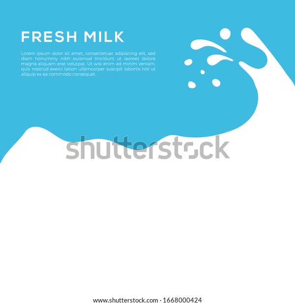 Minimalist Poster Fresh Milk Text Splashes Stock Vector (Royalty Free ...
