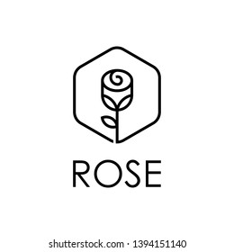 Minimalist Rose Logo Design Template Stock Vector (Royalty Free ...