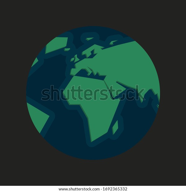 Minimalist Simplified Lines World Map Globe Stock Vector (Royalty Free ...