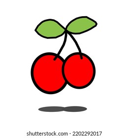 Minimalist Style Drawing Cherries One Line Stock Vector (Royalty Free ...