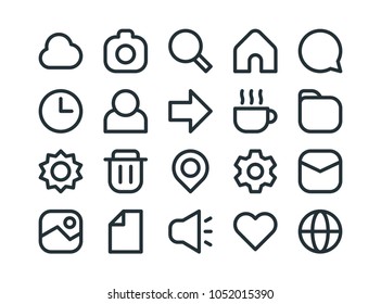 Minimalist Ui Icon Set Stock Vector (Royalty Free) 1052015390 ...