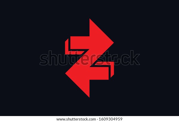 Minimalist Unique Z Letter Double Arrow Stock Vector (Royalty Free ...