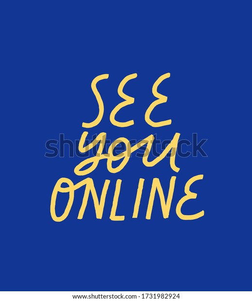 Minimalist Vector Illustration See You Online Stock Vector (Royalty ...
