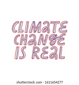 Minimalist Vector Lettering About Climate Change Stock Vector (Royalty ...