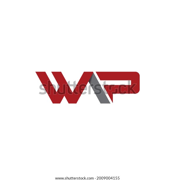 Minimalist Wap Logo Design Red Gray Stock Vector (Royalty Free ...