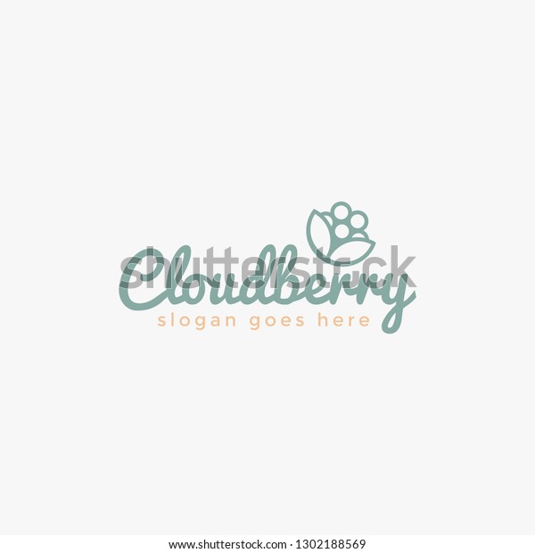 Minimalist Wordmark Cloudberry Logo Vector Template Stock Vector ...