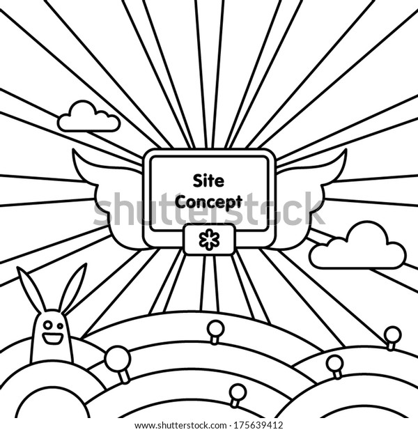 Minimalistic First Page Site Concept Computer Stock Vector (Royalty ...