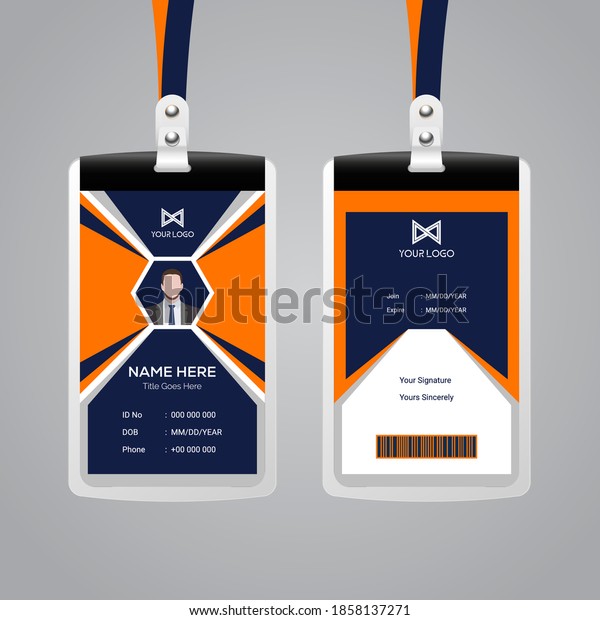 Minimalistic Front Back Id Card Template Stock Vector (Royalty Free ...