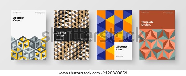 Minimalistic Geometric Tiles Front Page Layout Stock Vector (Royalty ...