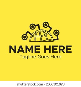 Minimalistic Global Connection Logo Web Network Stock Vector (Royalty ...
