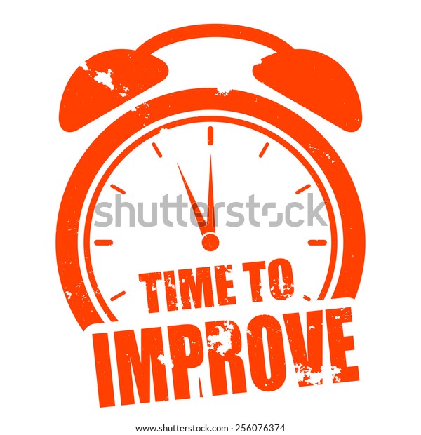 Minimalistic Illustration Grungy Clock Time Improve Stock Vector ...