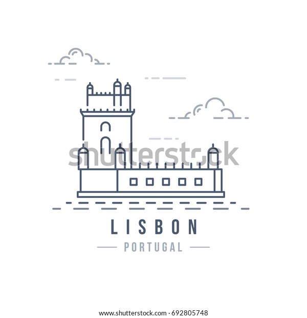 Icono minimalista de líneas de arte en Lisboa, Portugal