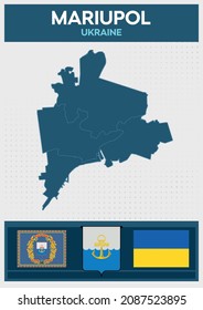 Minimalistic Map Mariupol Ukraine Stock Vector (Royalty Free) 2087523895