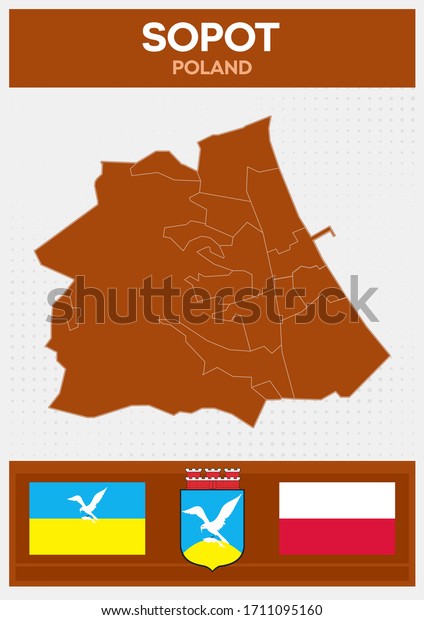 Minimalistic Map Sopot Poland Stock Vector (Royalty Free) 1711095160 ...