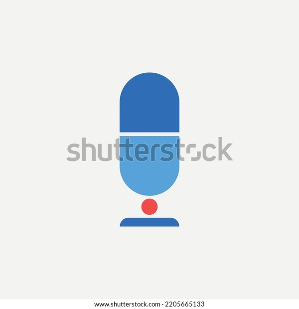 Minimalistic Microphone On White Background Can Stock Vector (Royalty ...
