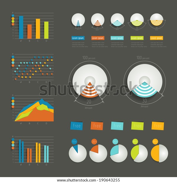Minimalistic Modern Infographic Folder Pie Charts Stock Vector (Royalty ...