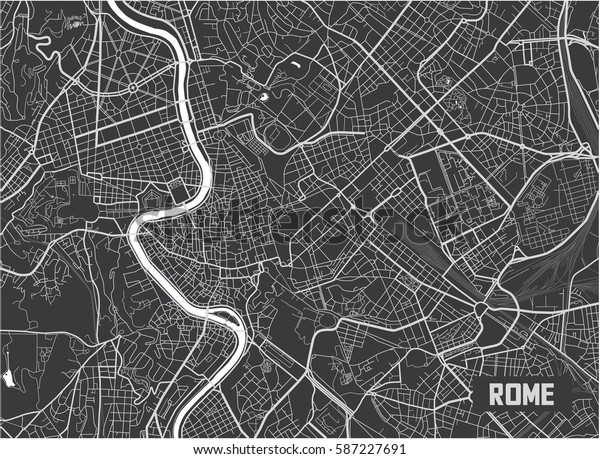 Minimalistic Rome City Map Poster Design Stock Vector (Royalty Free ...