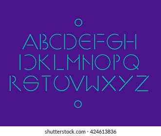 Minimalistic Simple Line Style Font: vector de stock (libre de regalías ...