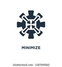 Minimize Icon Black Filled Vector Illustration Stock Vector (Royalty ...