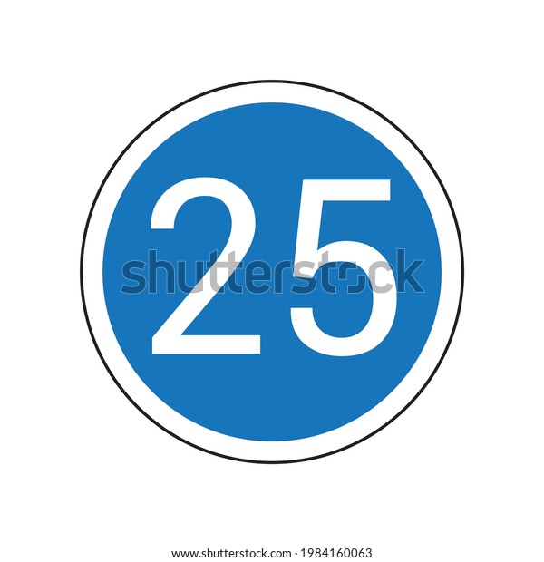 Minimum Speed Limit 25 Traffic Sign Stock Vector (Royalty Free ...