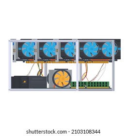 Mining Farm Set Graphic Cards Mining: เวกเตอร์สต็อก (ปลอดค่าลิขสิทธิ์ ...