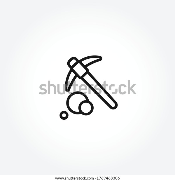 Mining Hammer Icon Gem Mining Line Stock Vector (Royalty Free ...