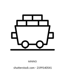 Mining Icon Line Art Style Design Stock Vector (Royalty Free ...