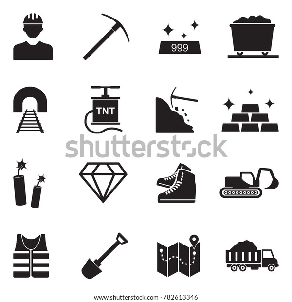Mining Icons Black Flat Design Vector Stock Vector (Royalty Free ...