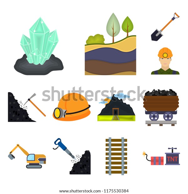 Mining Industry Cartoon Icons Set Collection Stock Vector (Royalty Free ...