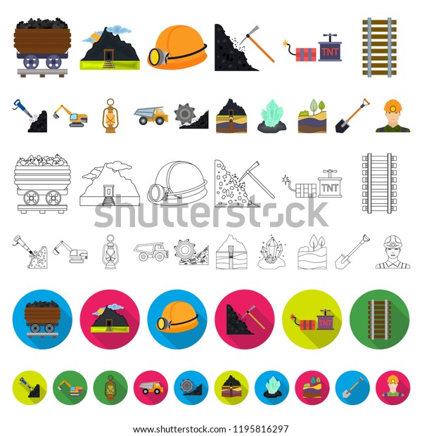 Mining Industry Cartoon Icons Set Collection Stock Vector (Royalty Free ...