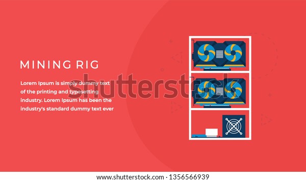 Mining Rig Landscape Banner Design Concept Stock Vector (Royalty Free ...