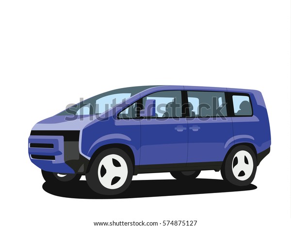 Minivan Blue Realistic Vector Illustration Isolated Stock Vector ...