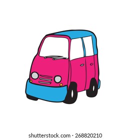 Minivan Family Car Cartoon Illustration Stock Vector (Royalty Free ...