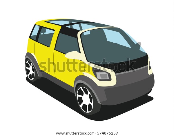 Minivan Yellow Realistic Vector Illustration Isolated Stock Vector ...