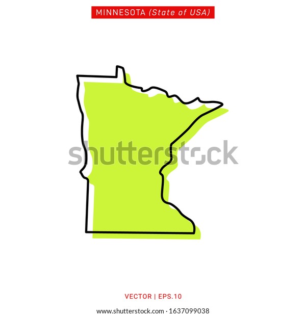 Minnesota Green Map Vector Design Template Stock Vector (Royalty Free ...