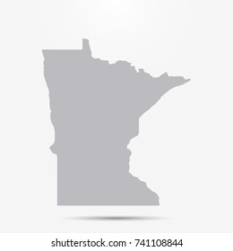 Minnesota Grey Map Stock Vector (Royalty Free) 741108844 | Shutterstock