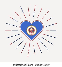 Minnesota Heart Flag Us State Sunburst Stock Vector (Royalty Free ...