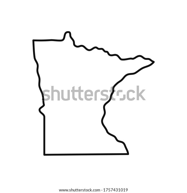 Minnesota Map Black Outline State Usa Stock Vector (Royalty Free ...