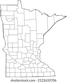 Minnesota Outline Map Counties 库存矢量图（免版税）2122633706 | Shutterstock