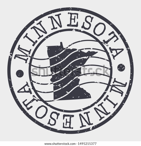 Minnesota Stamp Postal Map Silhouette Seal Stock Vector (Royalty Free ...