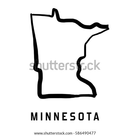 Minnesota State Map Outline Smooth Simplified Stock Vector (Royalty ...
