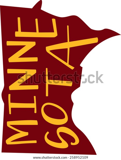 Minnesota State Outline Handlettering Stock Vector (Royalty Free) 258952109